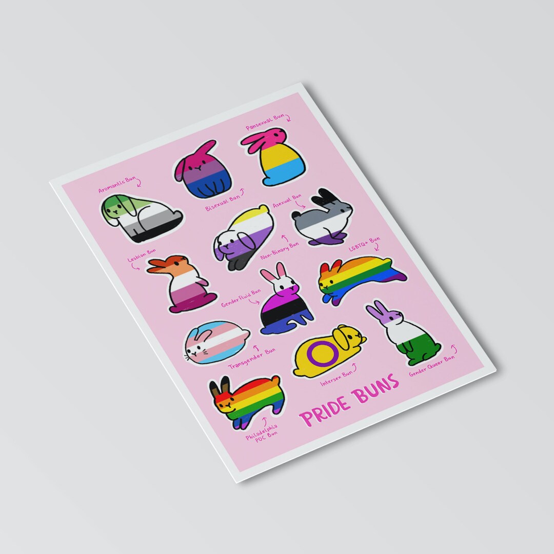 Pride Bun Postcard 5x7 Print Pride Flags LGBTQ Rabbits - Etsy Canada