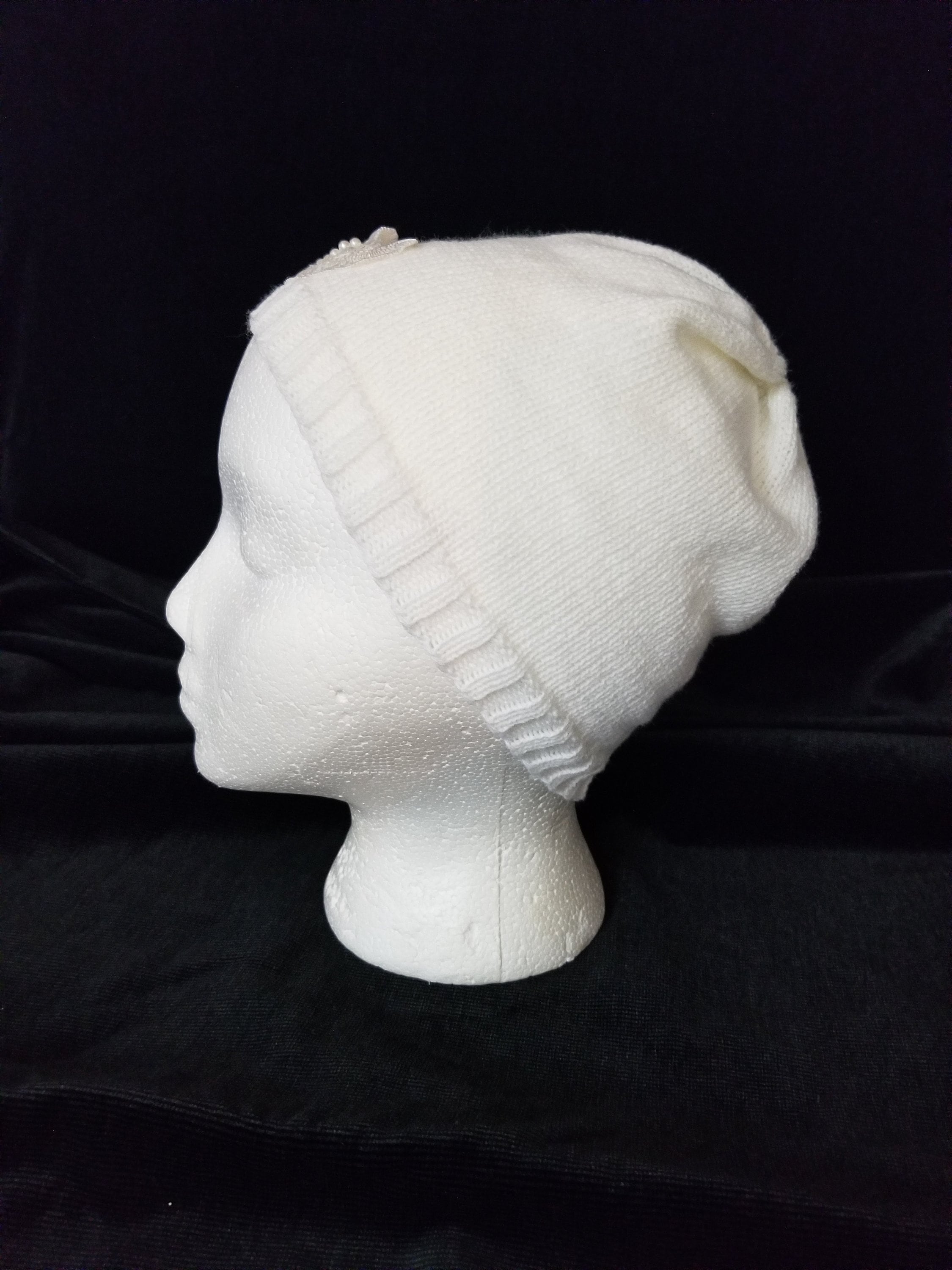 1920s White Sequin White Beads and Pearls Hat, Gatsby Flapper 1920s Hat ...