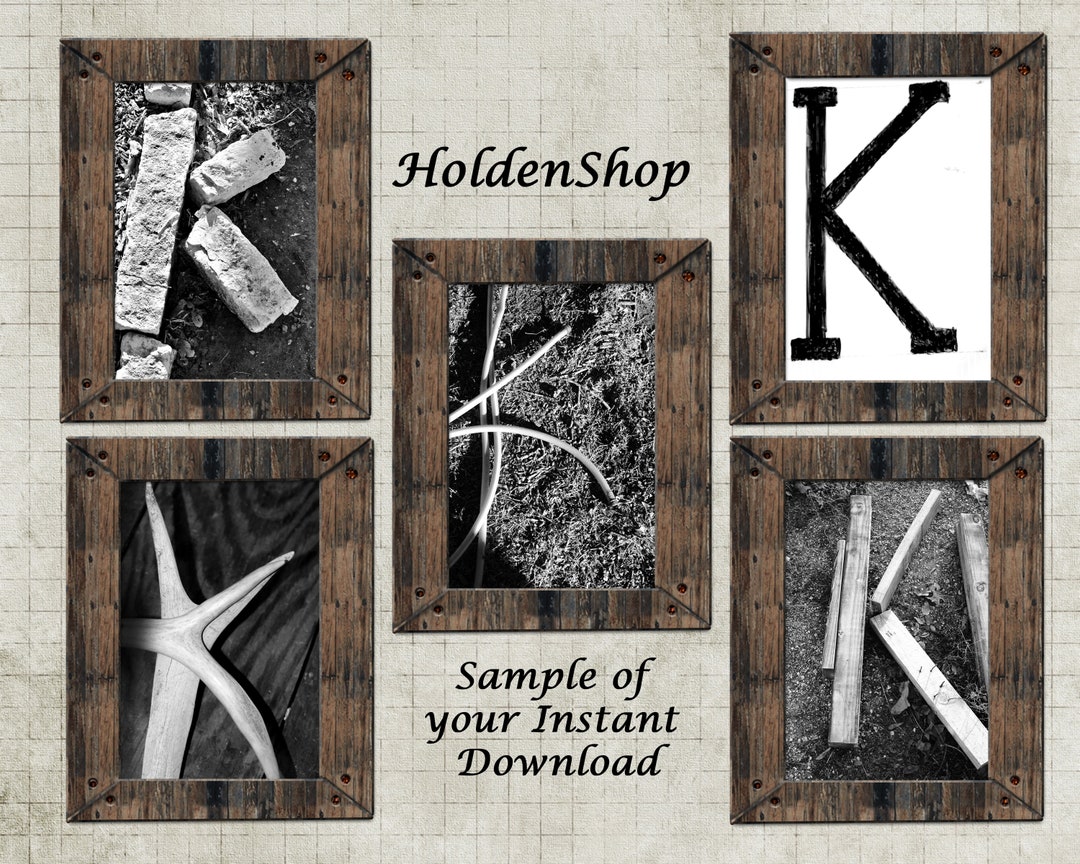 Alphabet Art (k)- Instant Download -digital Photo Images SET of 5 ...