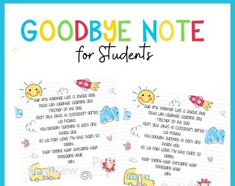 Teacher Goodbye Letter to Kids, Teacher End of School Letter Printable ...