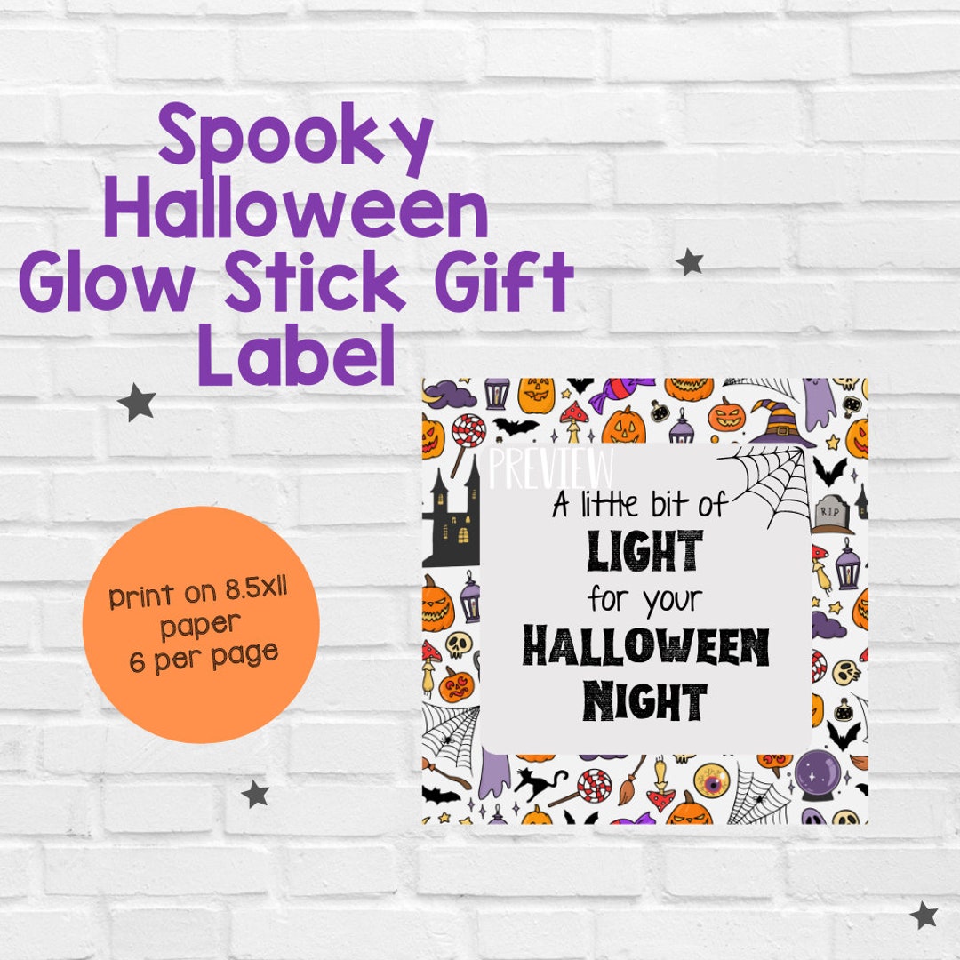 Glow Stick Halloween Gift Tags Gift Tags Gift Tags Halloween Gift Tags ...
