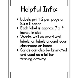 Digital Picture Word Wall Labels Early Literacy - Etsy