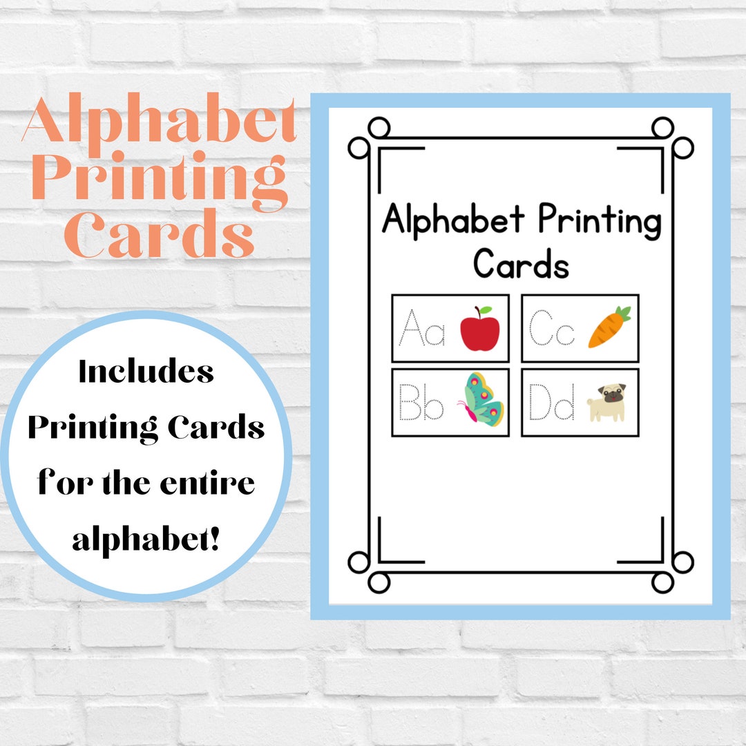 Alphabet Tracing Cards Early Literacy Kindergarten Preschool Montessori ...