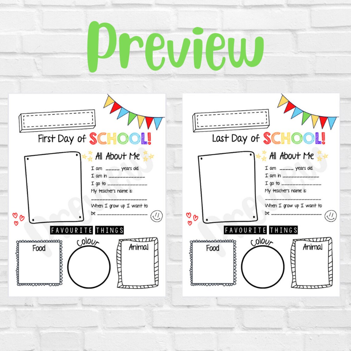 First Day of School Sign Back to School Last Day of School Memory ...