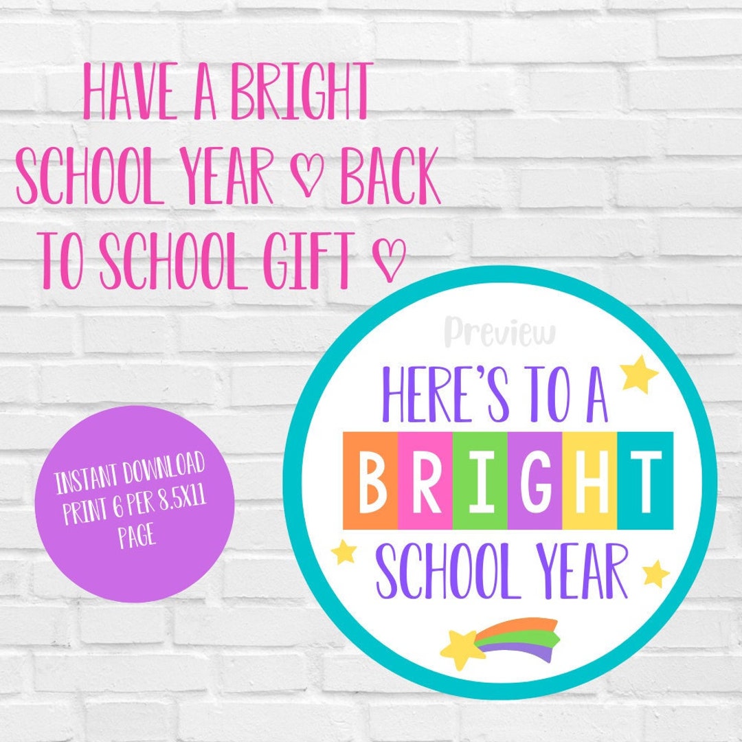 Bright School Year Back to School Student Gift Tags Meet the Teacher ...