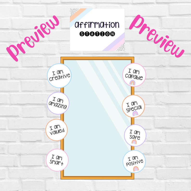 Boho Rainbow Affirmation Station Growth Mindset Boho Classroom ...