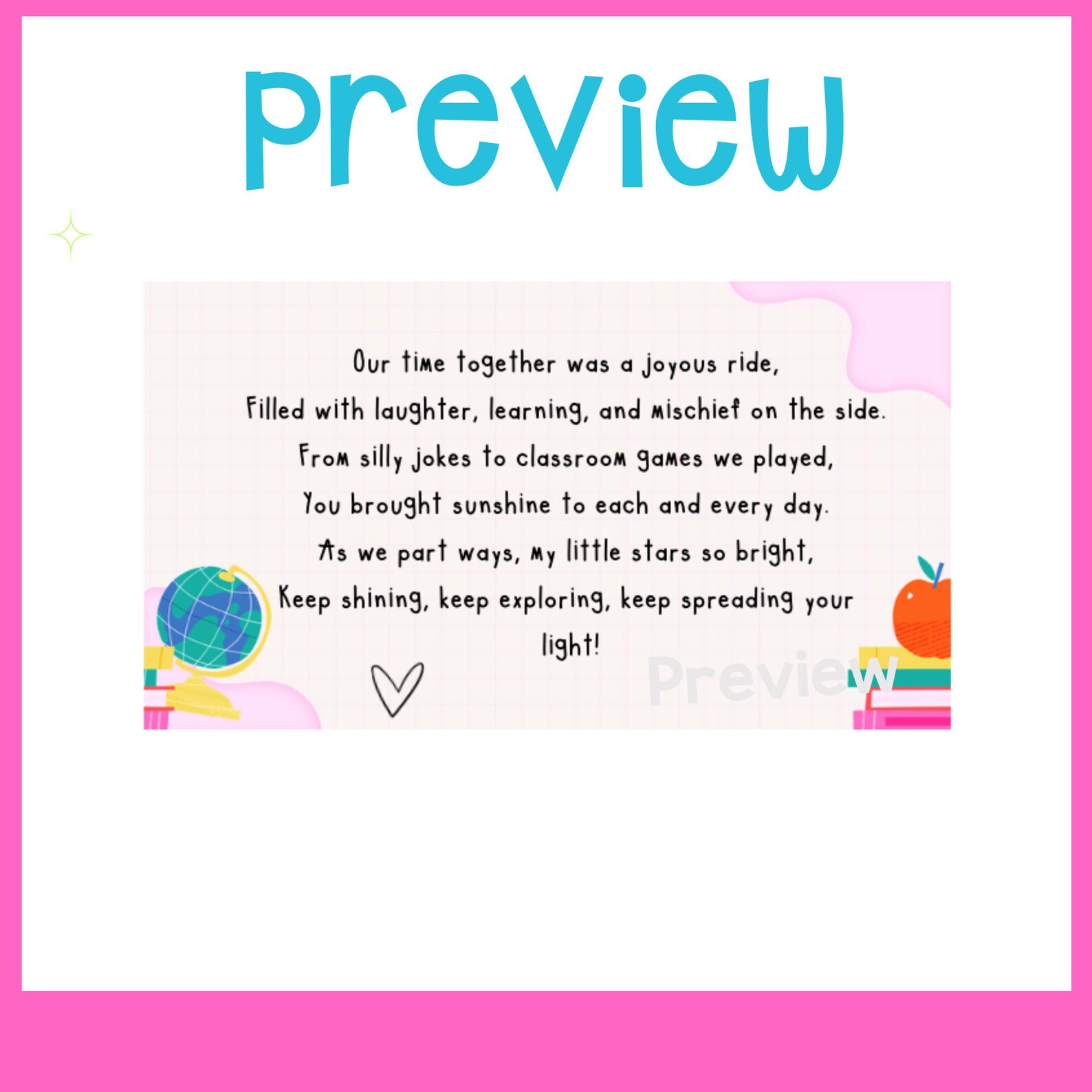 Teacher Goodbye Letter to Kids, Teacher End of School Letter Printable ...