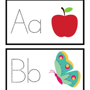 Alphabet Tracing Cards Early Literacy Kindergarten Preschool Montessori ...
