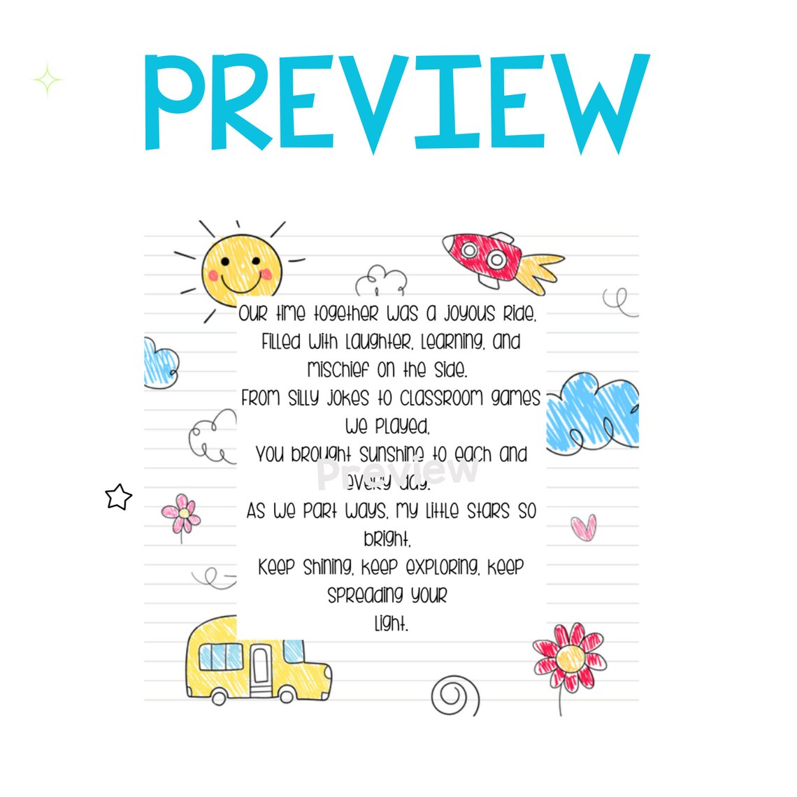 Note to Students Teacher Goodbye Letter to Kids, Teacher End of School ...