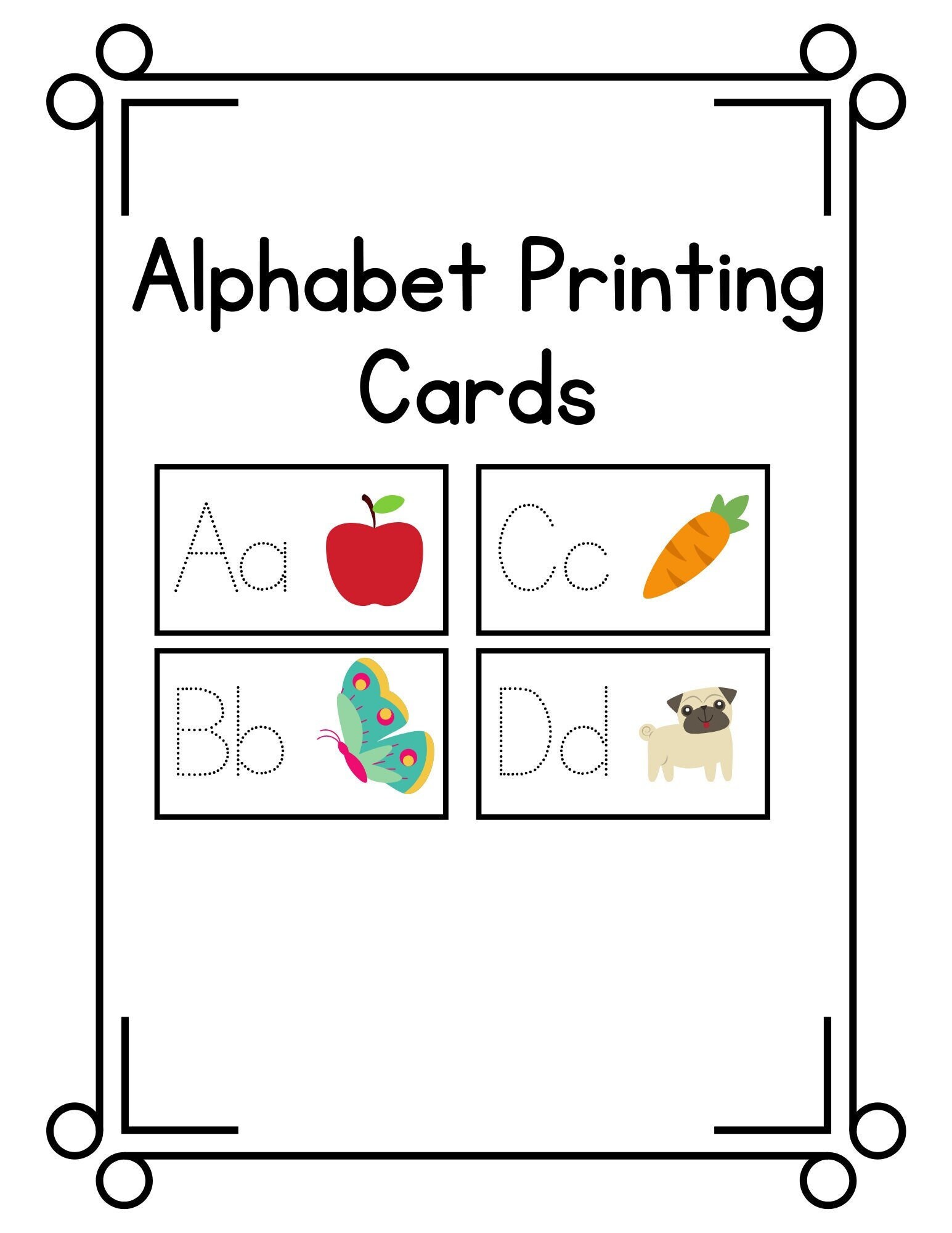 Alphabet Tracing Cards Early Literacy Kindergarten Preschool Montessori ...
