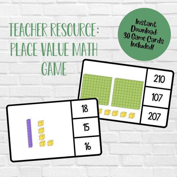Place Value Matching Game Back to School Math Games - Etsy