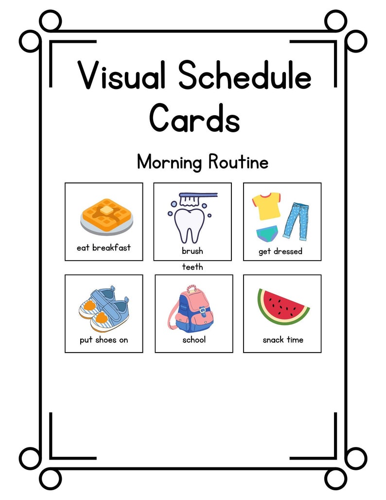 Visual Schedule Early Literacy Kindergarten Preschool Montessori ...