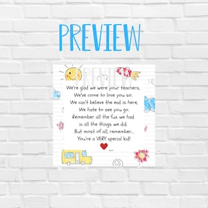 Teacher Team Goodbye Letter to Kids, Teacher End of School Letter ...