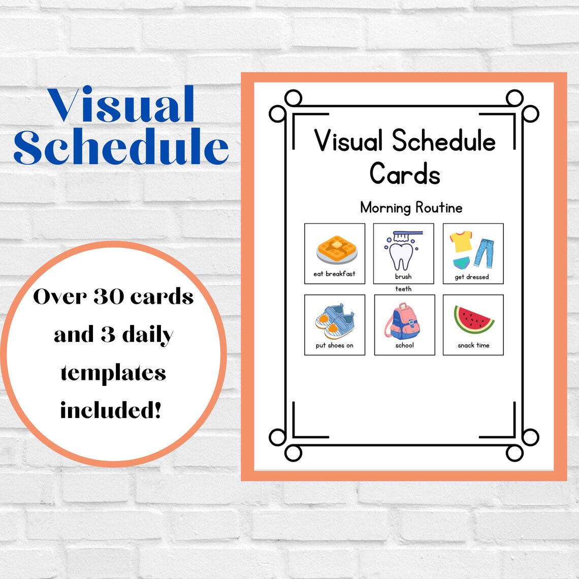 Visual Schedule Early Literacy Kindergarten Preschool Montessori ...