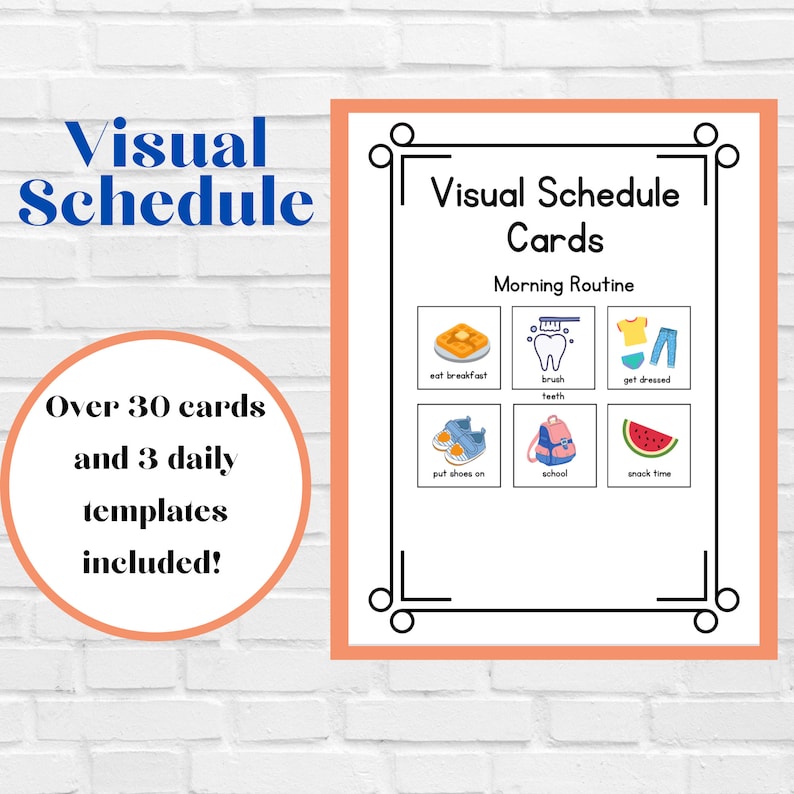 Visual Schedule Early Literacy Kindergarten Preschool Montessori ...