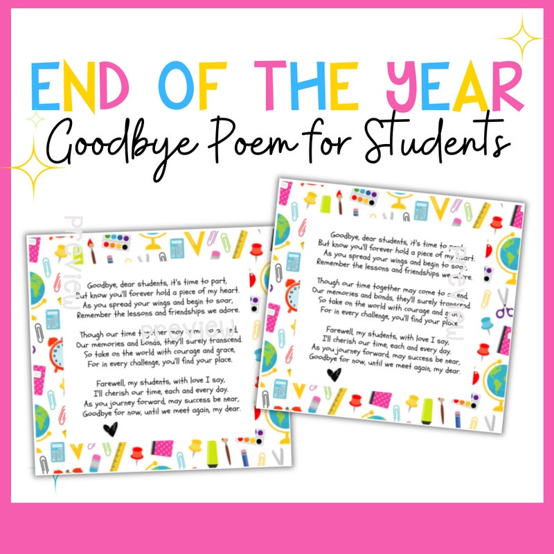 End of Year Poem - Etsy