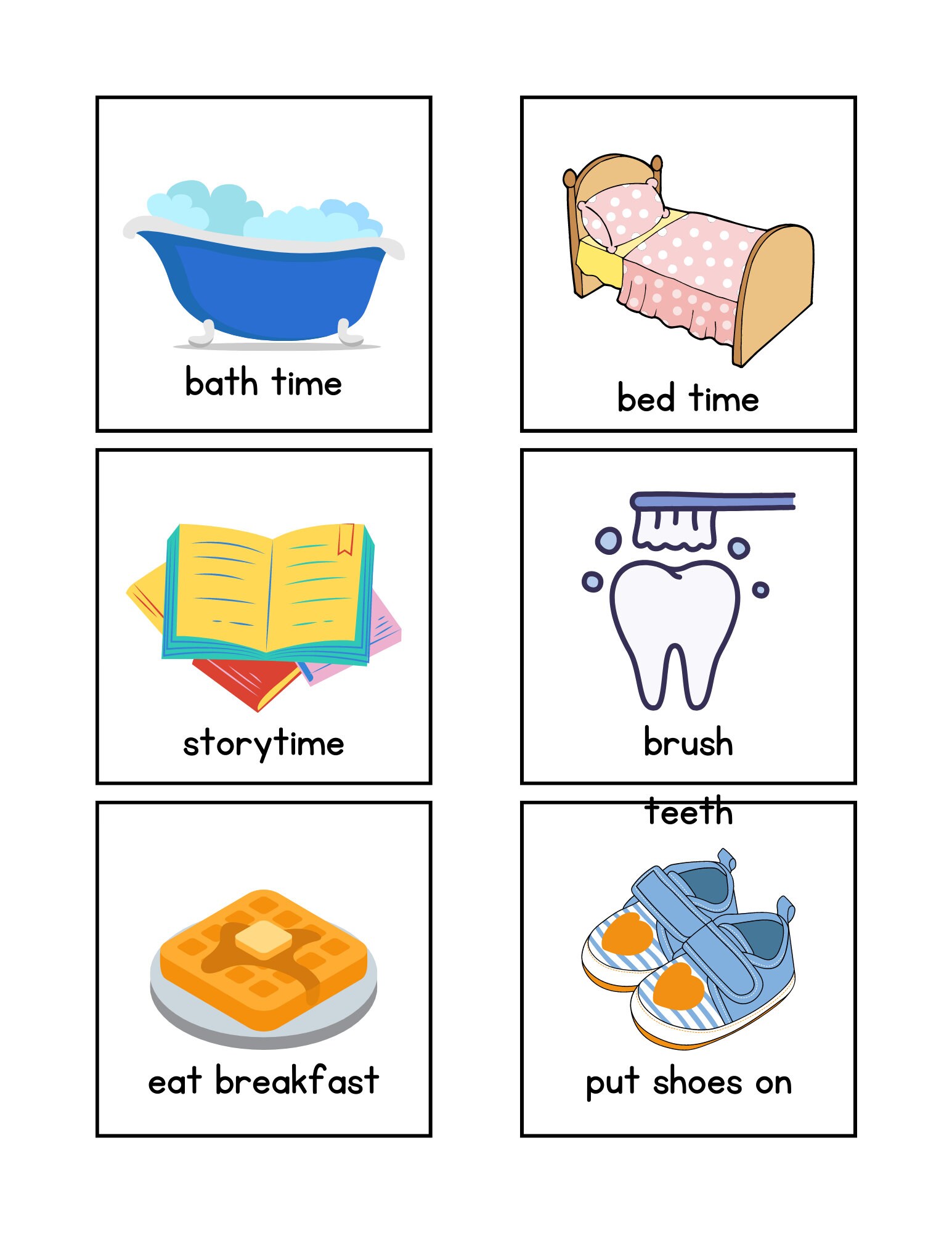 Visual Schedule Early Literacy Kindergarten Preschool Montessori ...