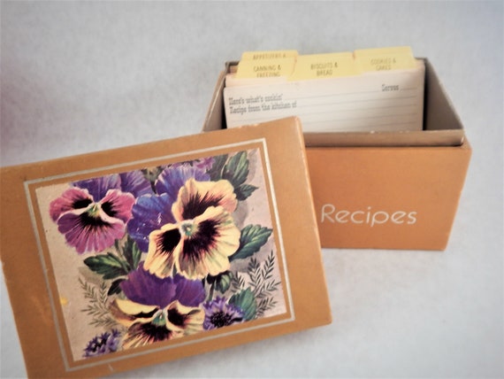 Recipe Card Box Purple Pansies Floral Pansy Flowers Cover - Etsy