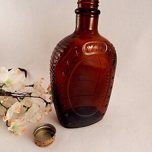 Brown Glass Bottle Log Cabin Syrup Carafe Advertising Memorabilia ...