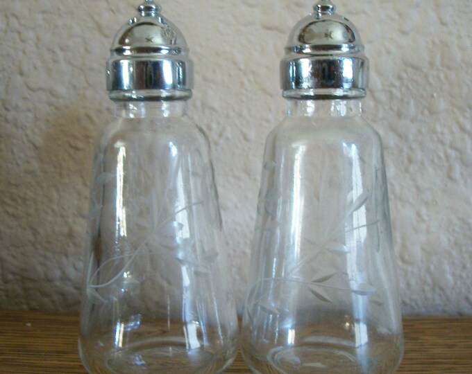 Vintage Princess House Salt and Pepper Shakers Heritage Design Etched ...