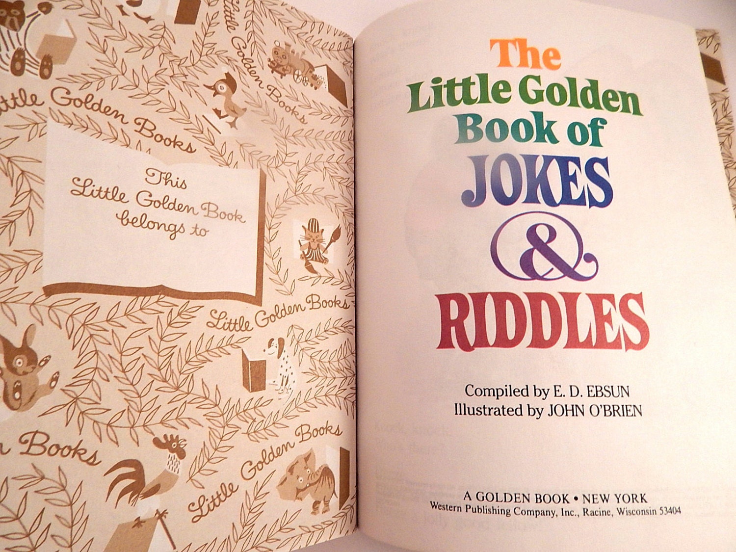 Jokes and Riddles Little Golden Book Vintage 1983 - Etsy