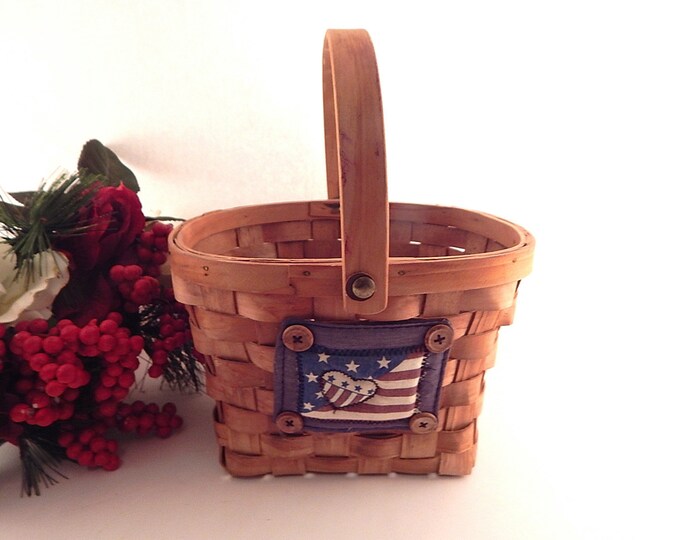 Chipwood Basket Americana Stars and Stripes Red White Blue Decorative ...