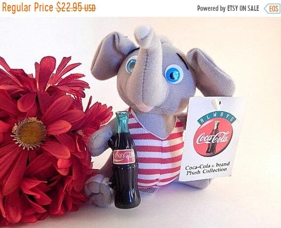 Coca Cola Elephant Coke Stuffed Animal Novelty Toy Vintage | Etsy