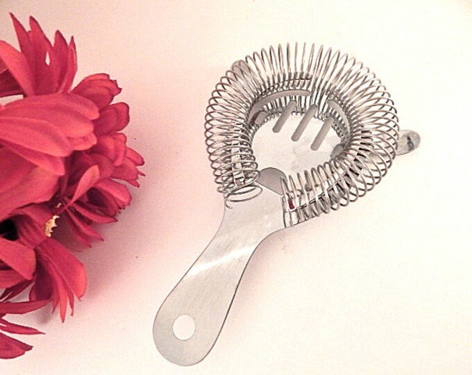 Cocktail Strainer Coiled Metal Home Bar Mixing Tool Vintage Hollywood ...