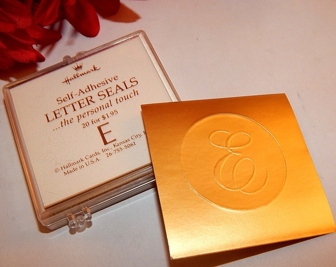 Seals Letter E 20 Embossed Gold Foil Self-adhesive Monogram ...