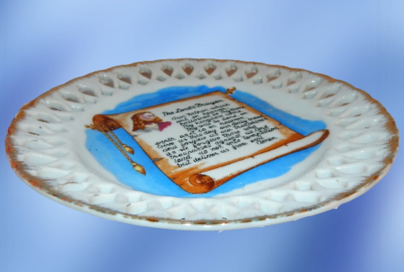 The Lords Prayer Plate Vintage 1960s Porcelain Wall Hanging | Etsy