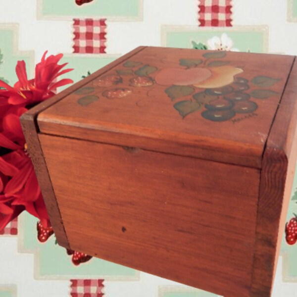 Painted Recipe Box - Etsy