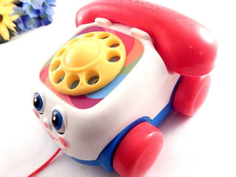 Fisher Price Chatter Phone Pull Toy Classic Bell Dial Wobble | Etsy