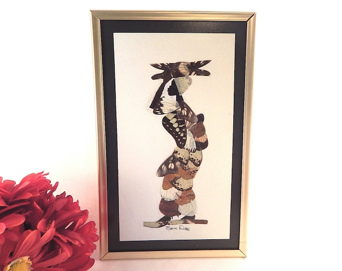 Butterfly Picture African Art Signed Sam Dube Mosaic Collage Made in ...