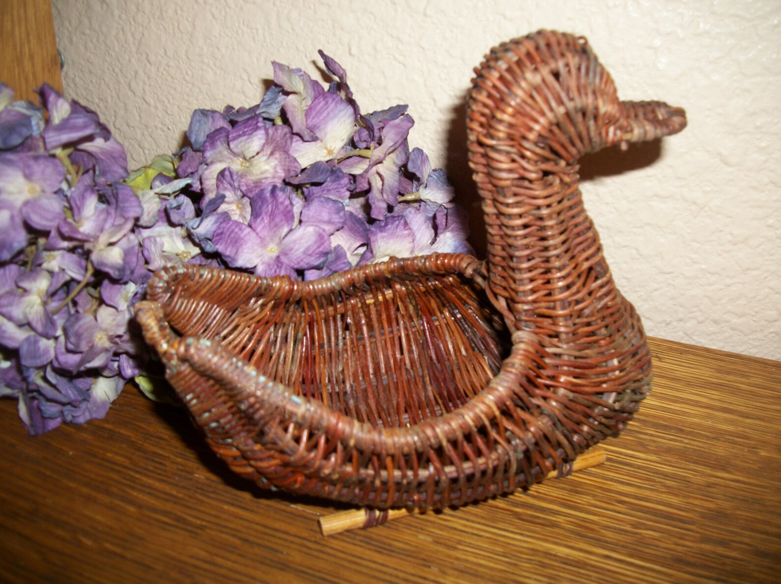 Wicker Duck Basket Brown Rattan Planter Trinket Storage | Etsy