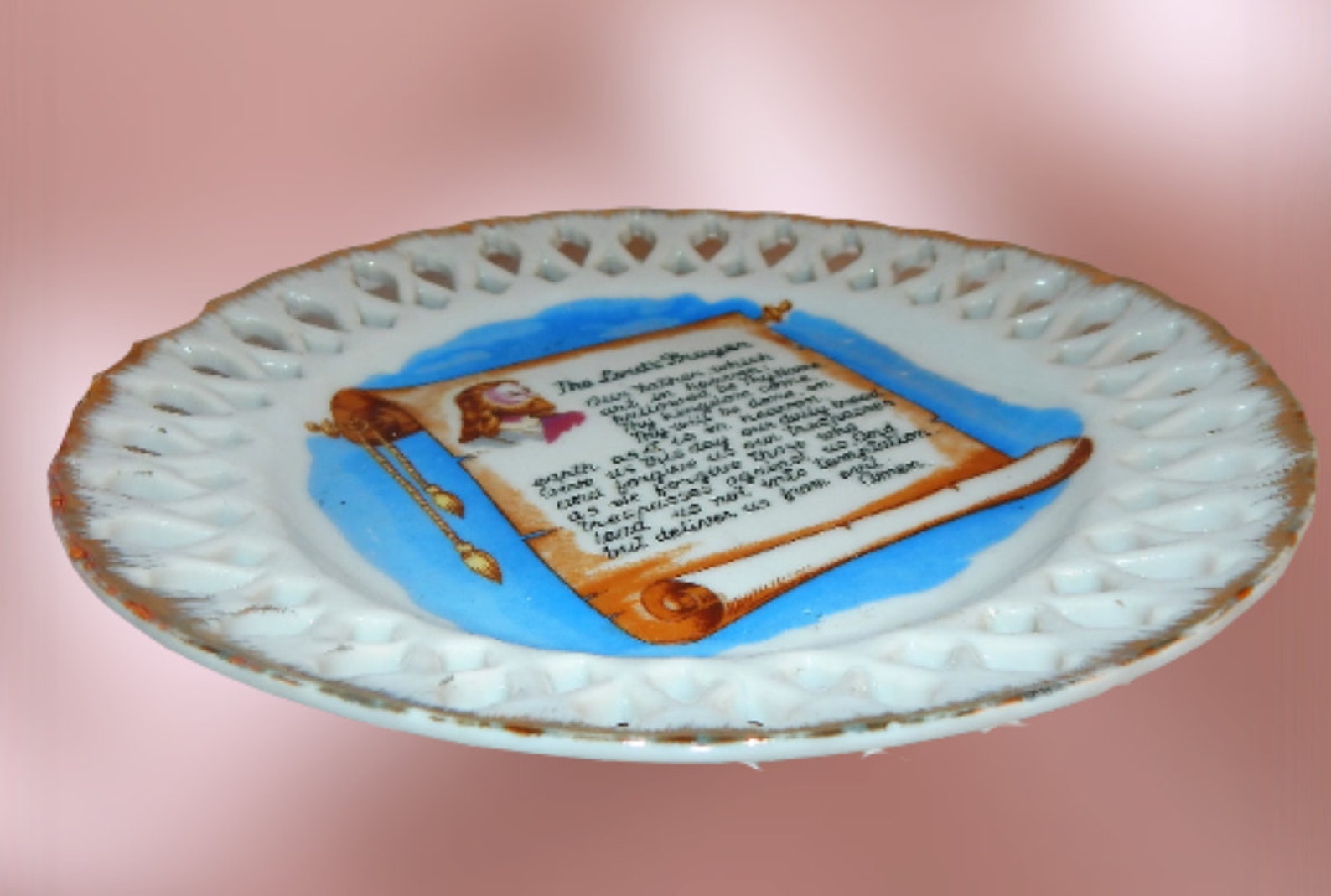 The Lords Prayer Plate Vintage 1960s Porcelain Wall Hanging - Etsy