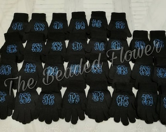 Monogram gloves | Etsy