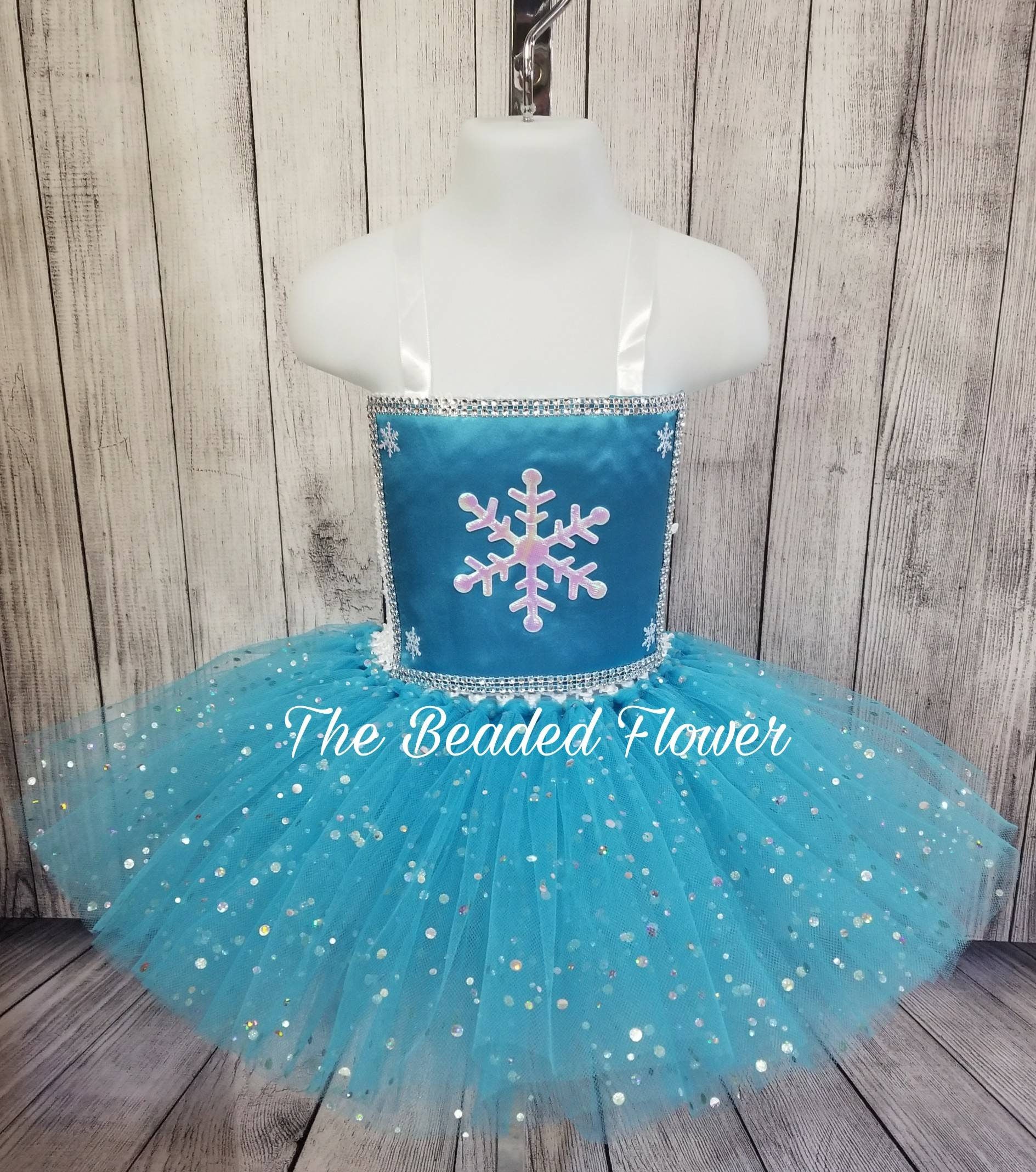 Blue Princess Frozen Inspired Snowflake Tutu Dress Halloween | Etsy