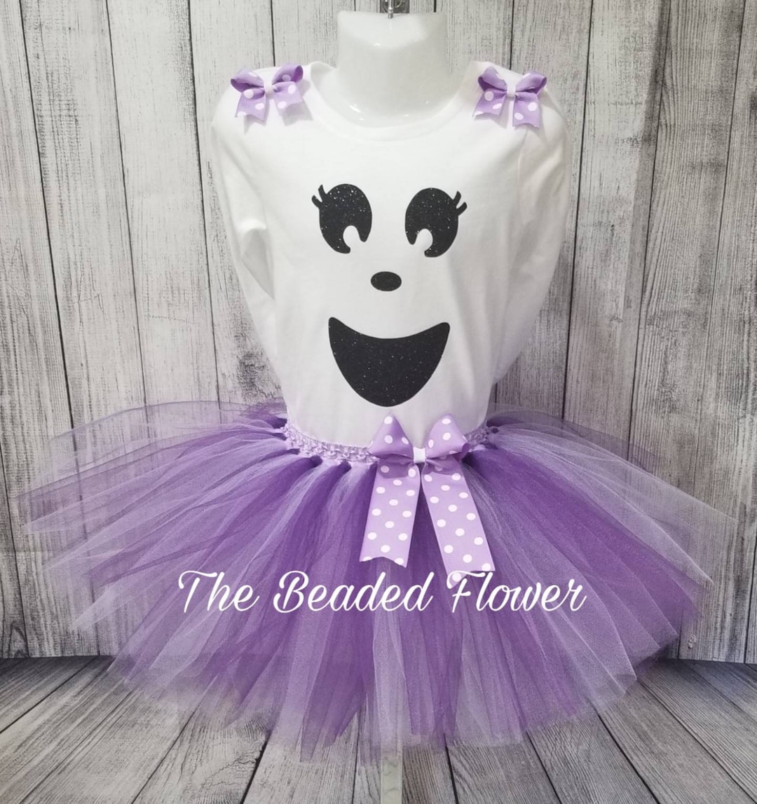 Cute Ghost Halloween Tutu Skirt and Shirt Long Sleeve Bodysuit Newborn ...