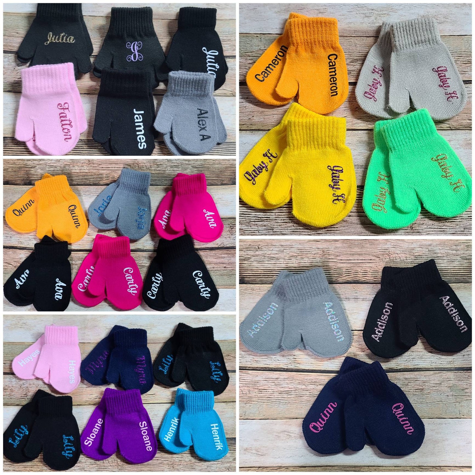 Toddler Mitten Monogram Personalized Gloves Winter Gloves - Etsy