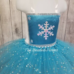 Blue Princess Frozen Inspired Snowflake Tutu Dress Halloween Costume ...