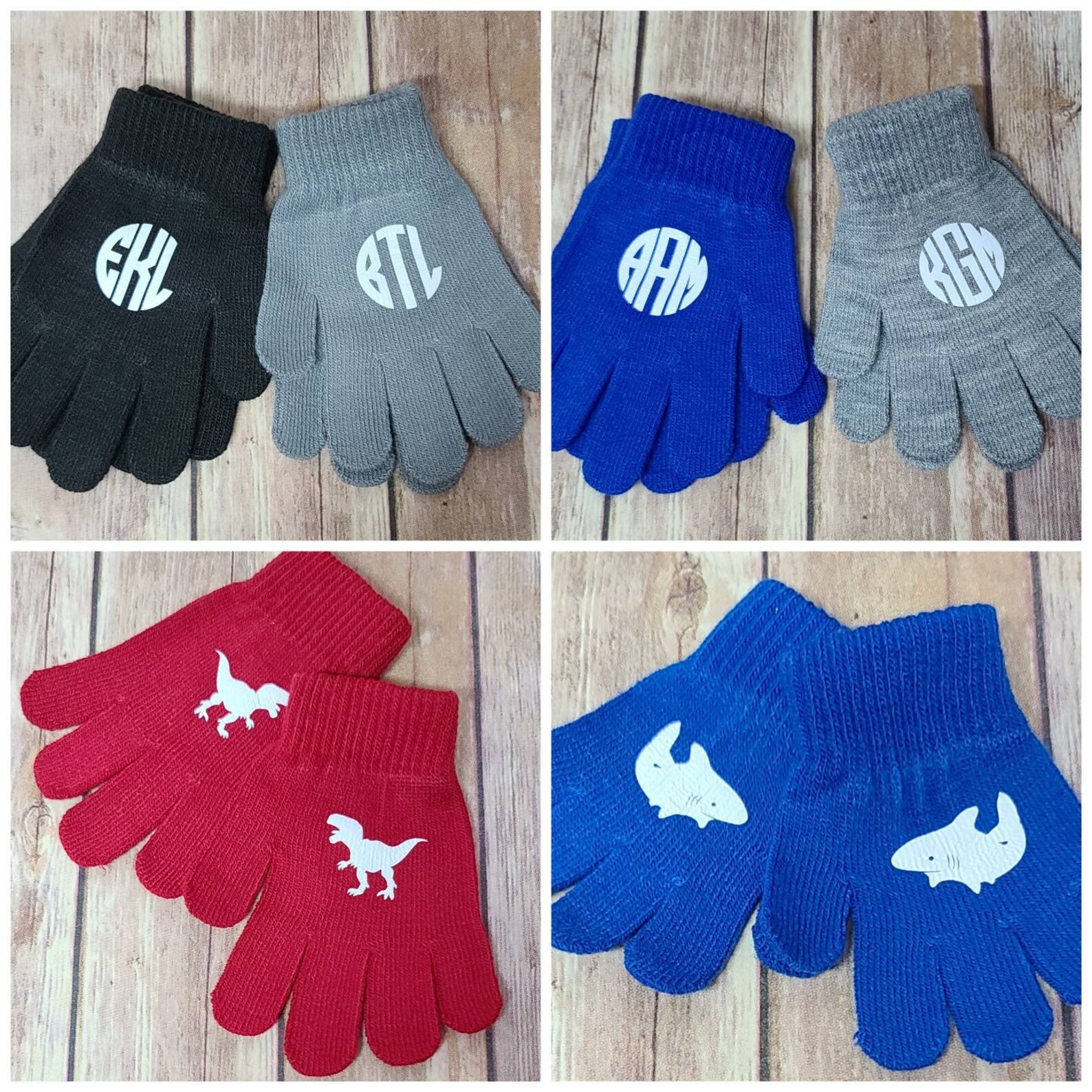 Kids Monogram Personalized Gloves Winter Gloves Choose Color Boys ...
