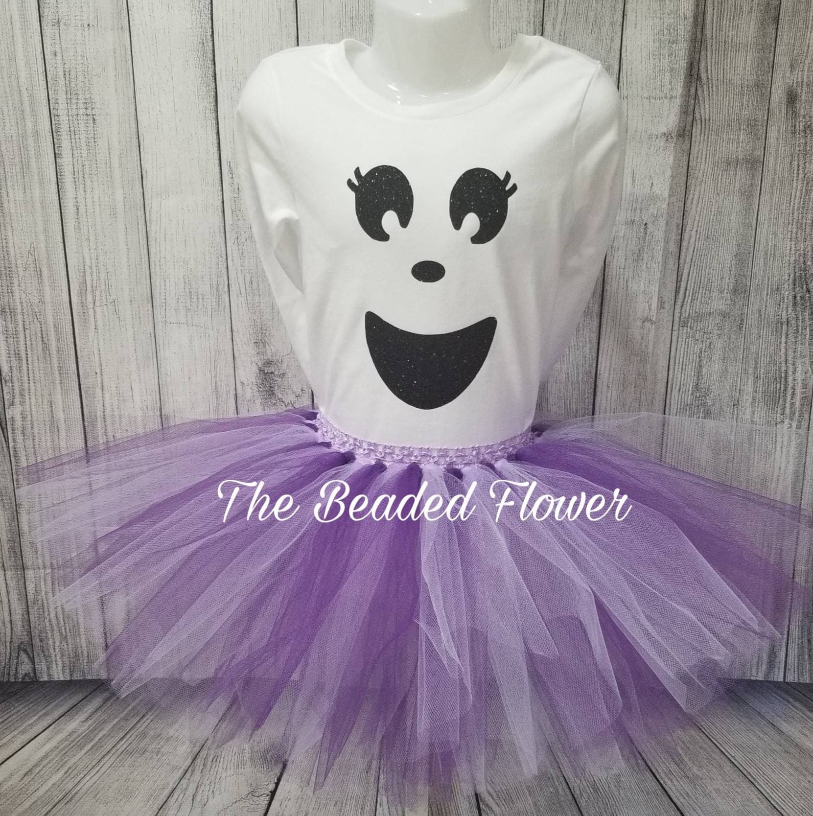 Cute Ghost Halloween Tutu Skirt and Shirt Long Sleeve Bodysuit Newborn ...