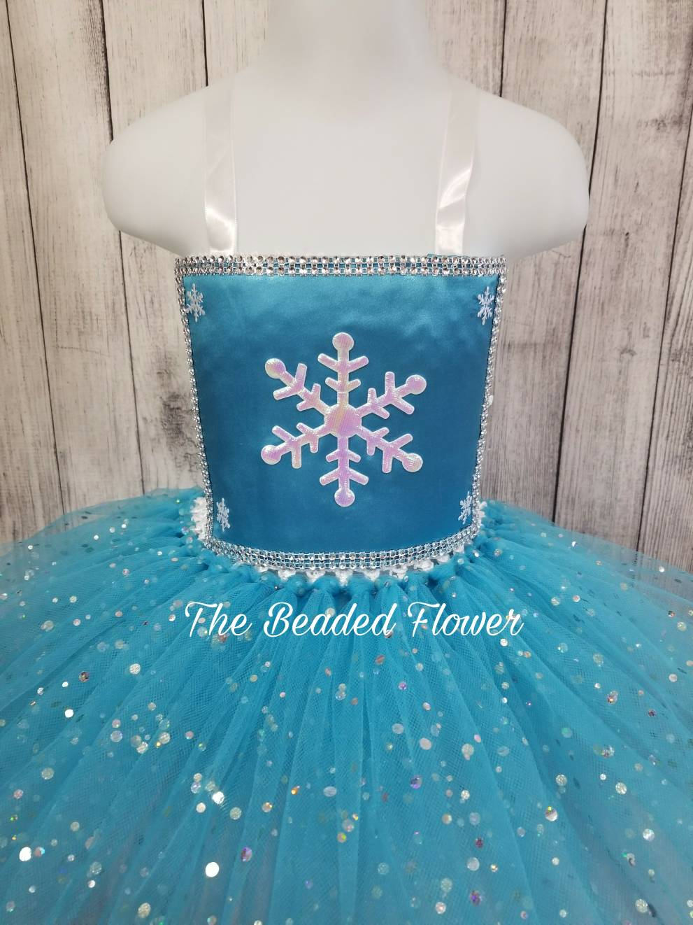 Blue Princess Frozen Inspired Snowflake Tutu Dress Halloween | Etsy
