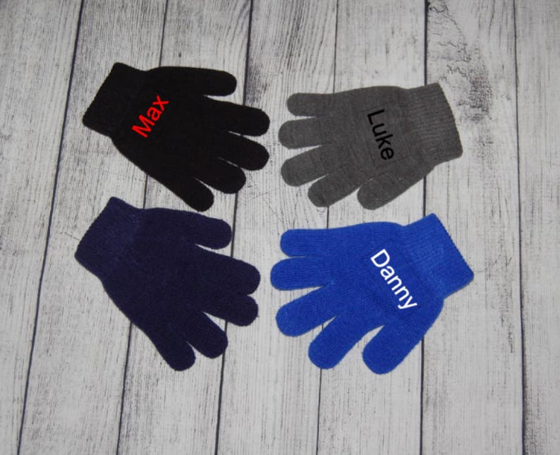 Kids monogram personalized gloves winter gloves choose color | Etsy