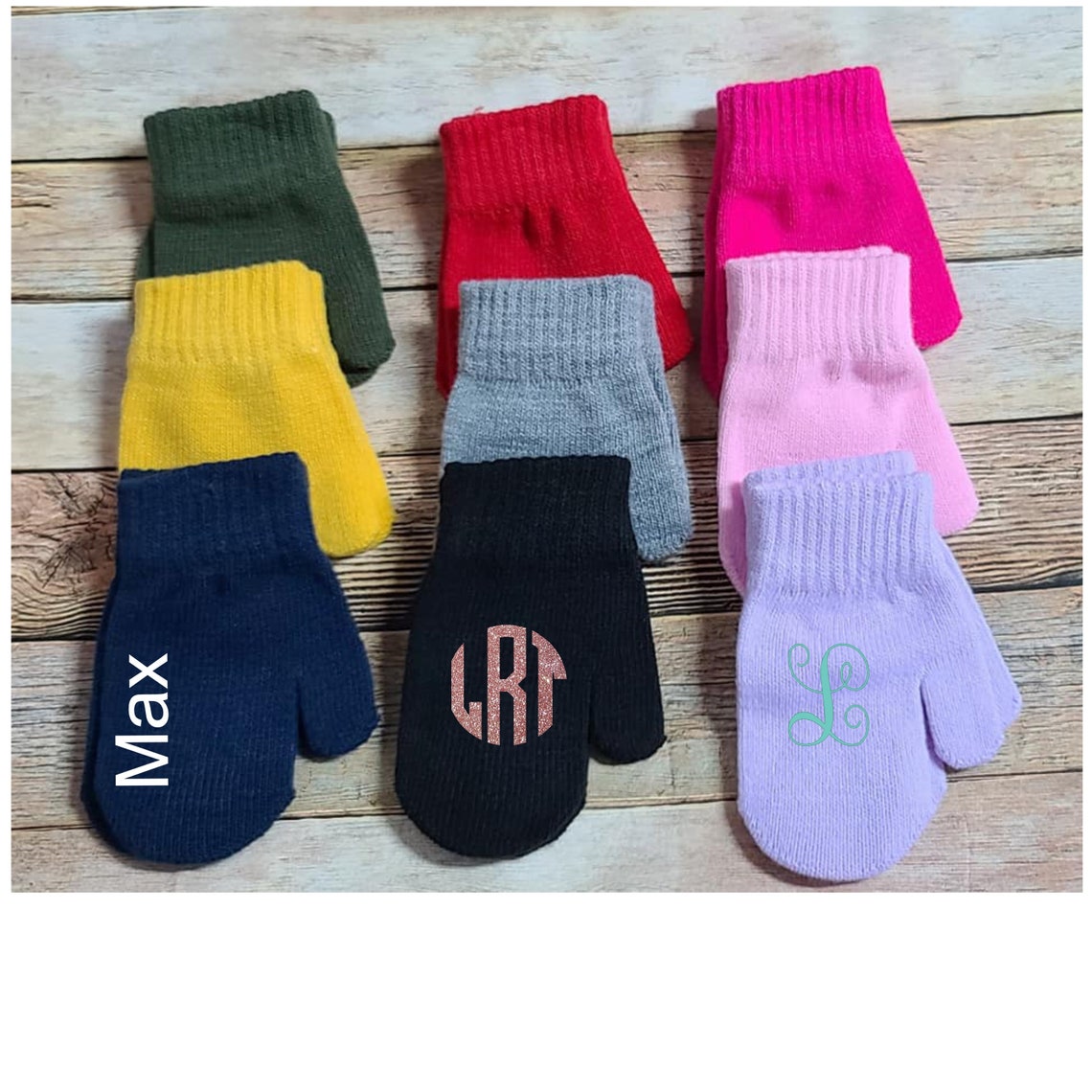 Toddler Mitten Monogram Personalized Gloves Winter Gloves | Etsy