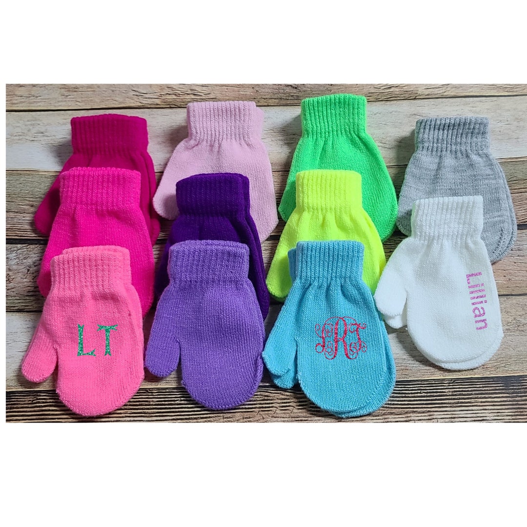 Toddler Mitten Monogram Personalized Gloves Winter Gloves Choose Color ...