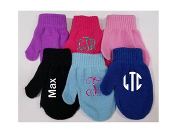 Toddler Mitten Monogram Personalized Gloves Winter Gloves | Etsy