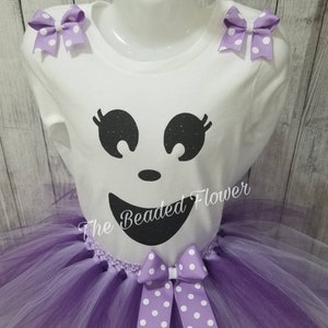 Cute Ghost Halloween Tutu Skirt and Shirt Long Sleeve Bodysuit Newborn ...