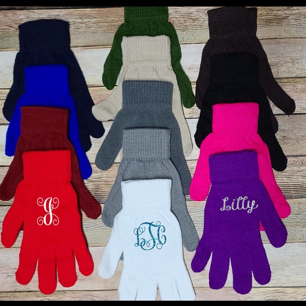 Monogram Gloves - Etsy