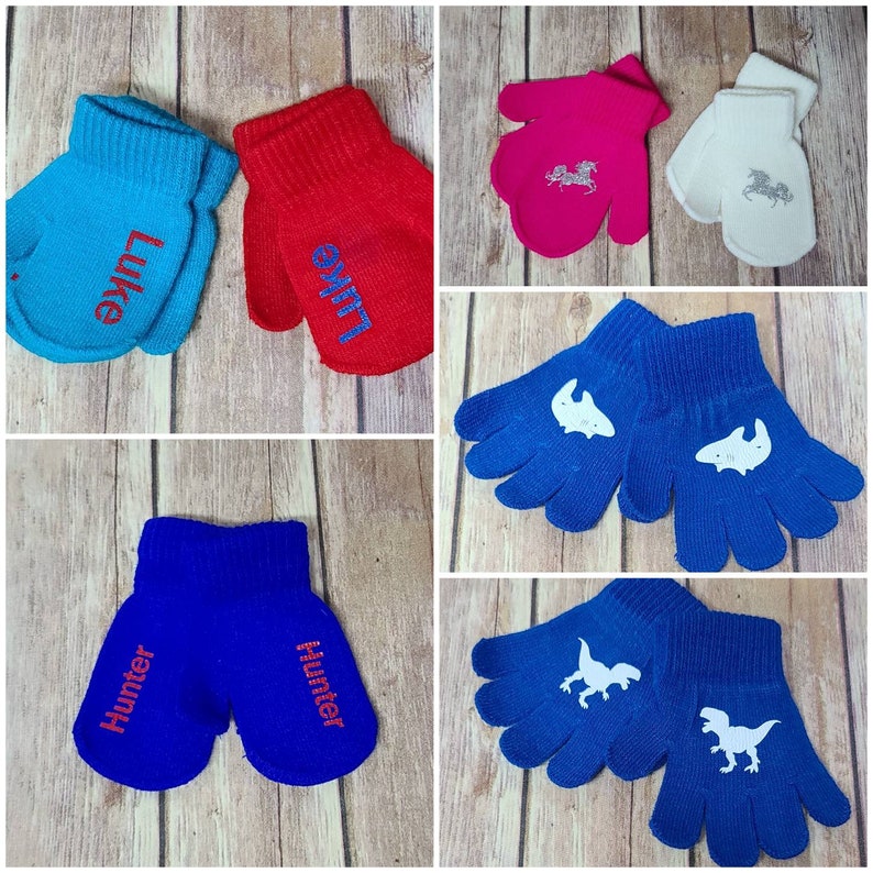 Toddler Mitten Monogram Personalized Gloves Winter Gloves - Etsy